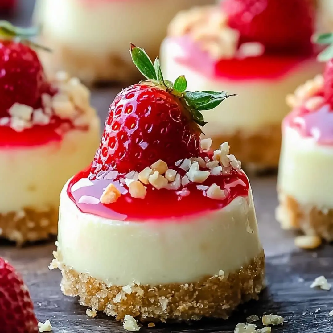 White Chocolate Strawberry Cheesecake Bites Recipe