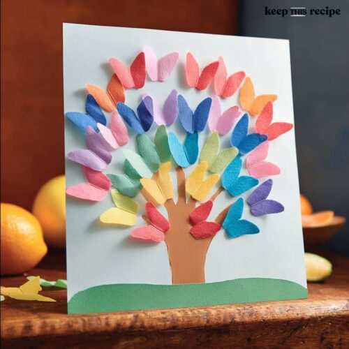 Construction Paper Handprint Butterfly Tree Craft