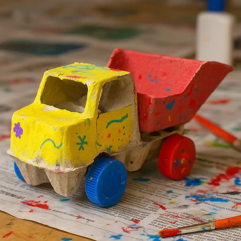DIY Egg Carton Dump Trucks