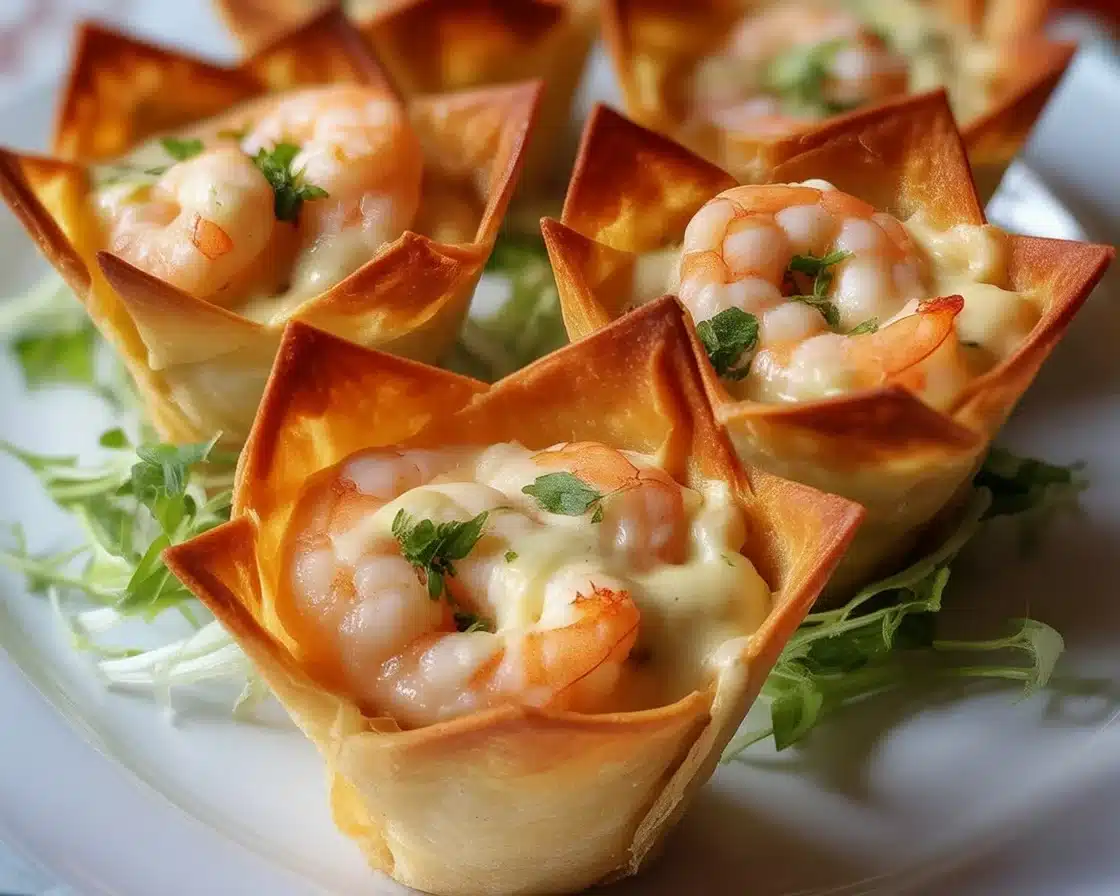 Crispy Shrimp Salad Wonton Cones (Easy Party Appetizer)