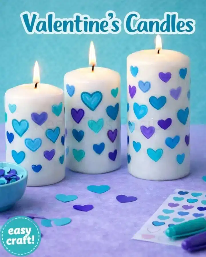 Easy Valentine Heart Candles DIY