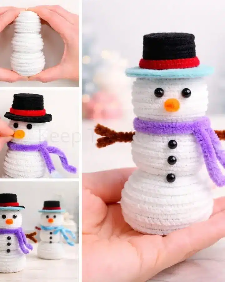 Mini Yarn Snowman Craft (No-Sew!)